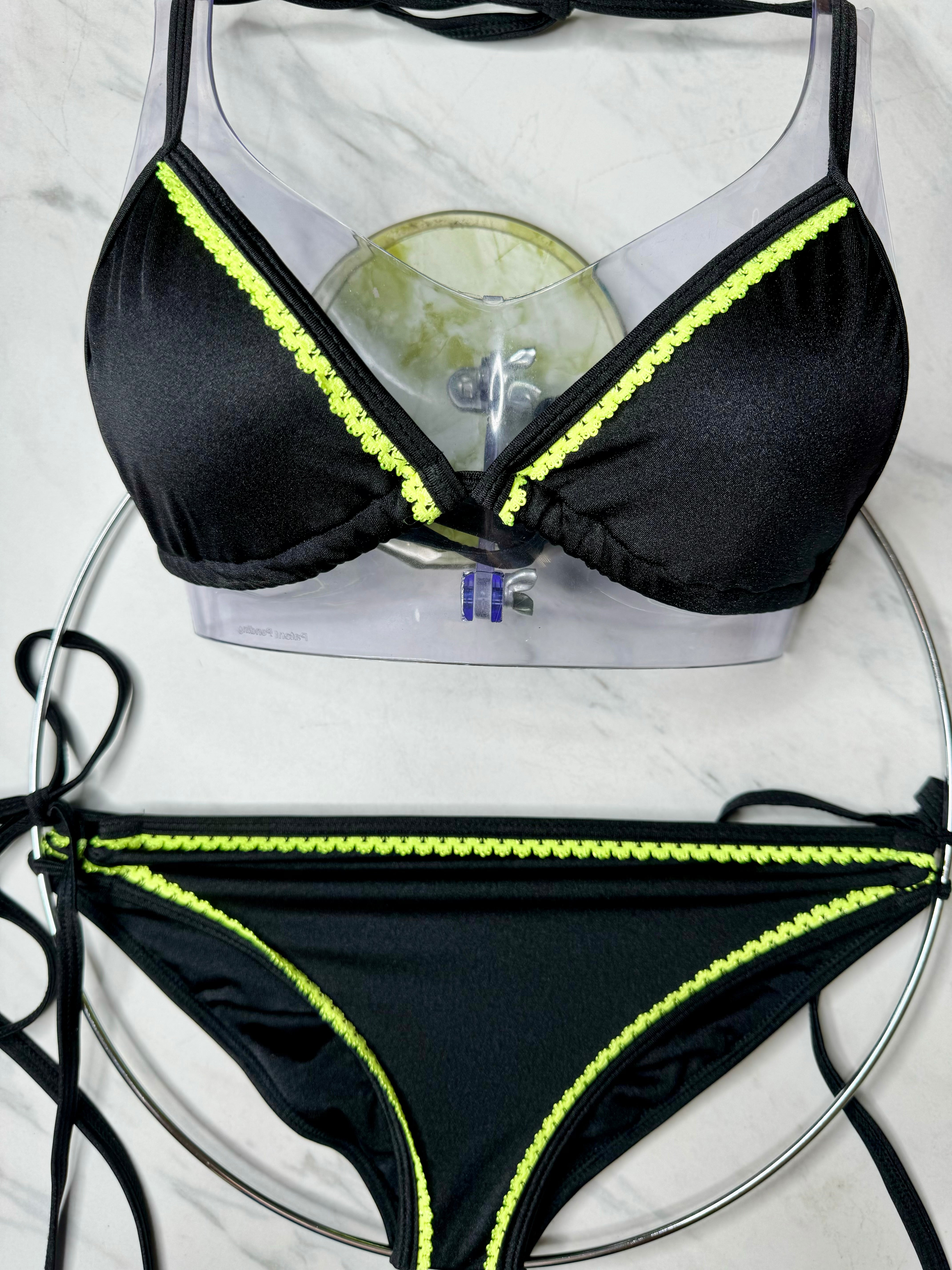 Black & Neon Yellow Trim Bottom – Fede Swimwear