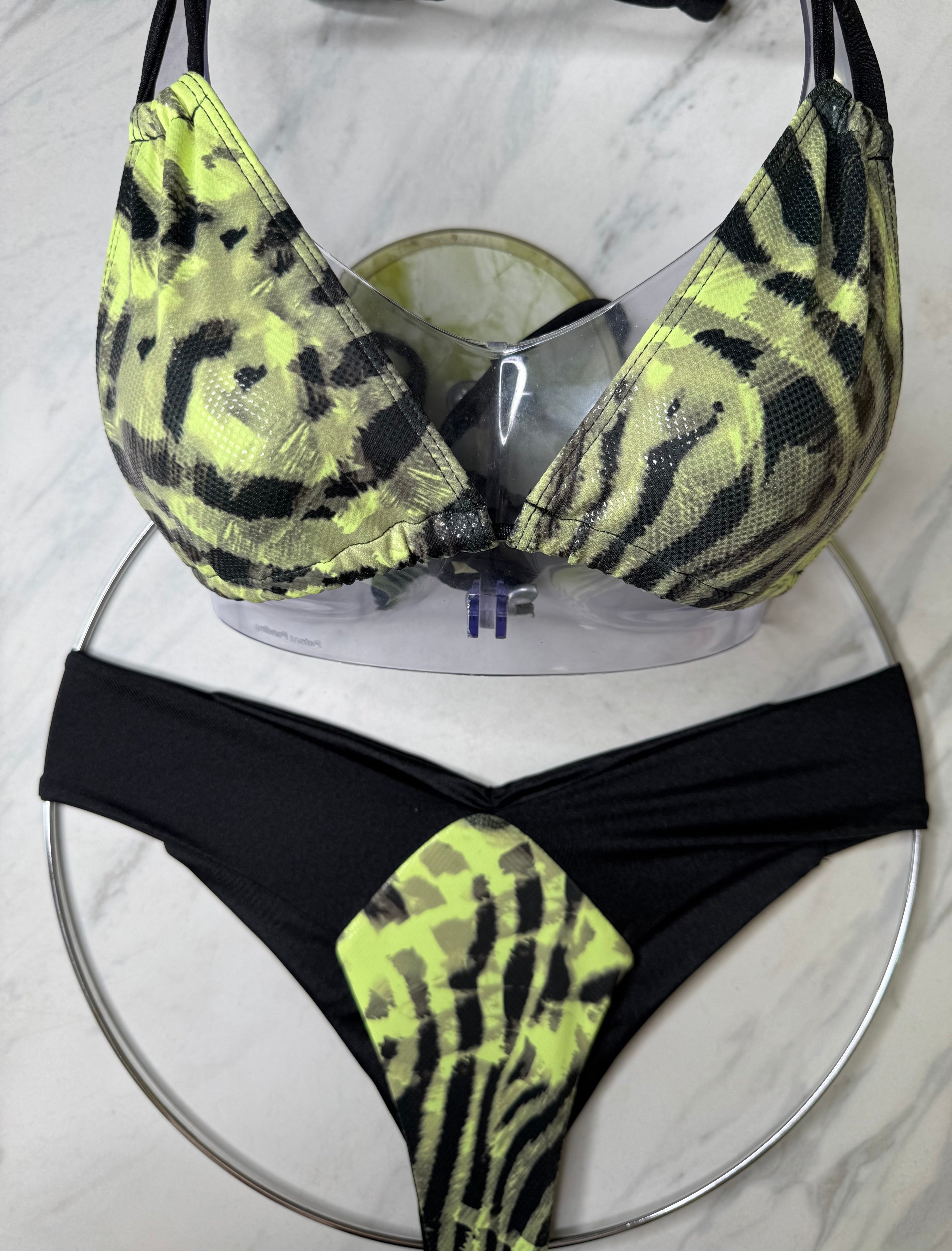 Yellow & Black Tiger Print Convertible Top – Fede Swimwear