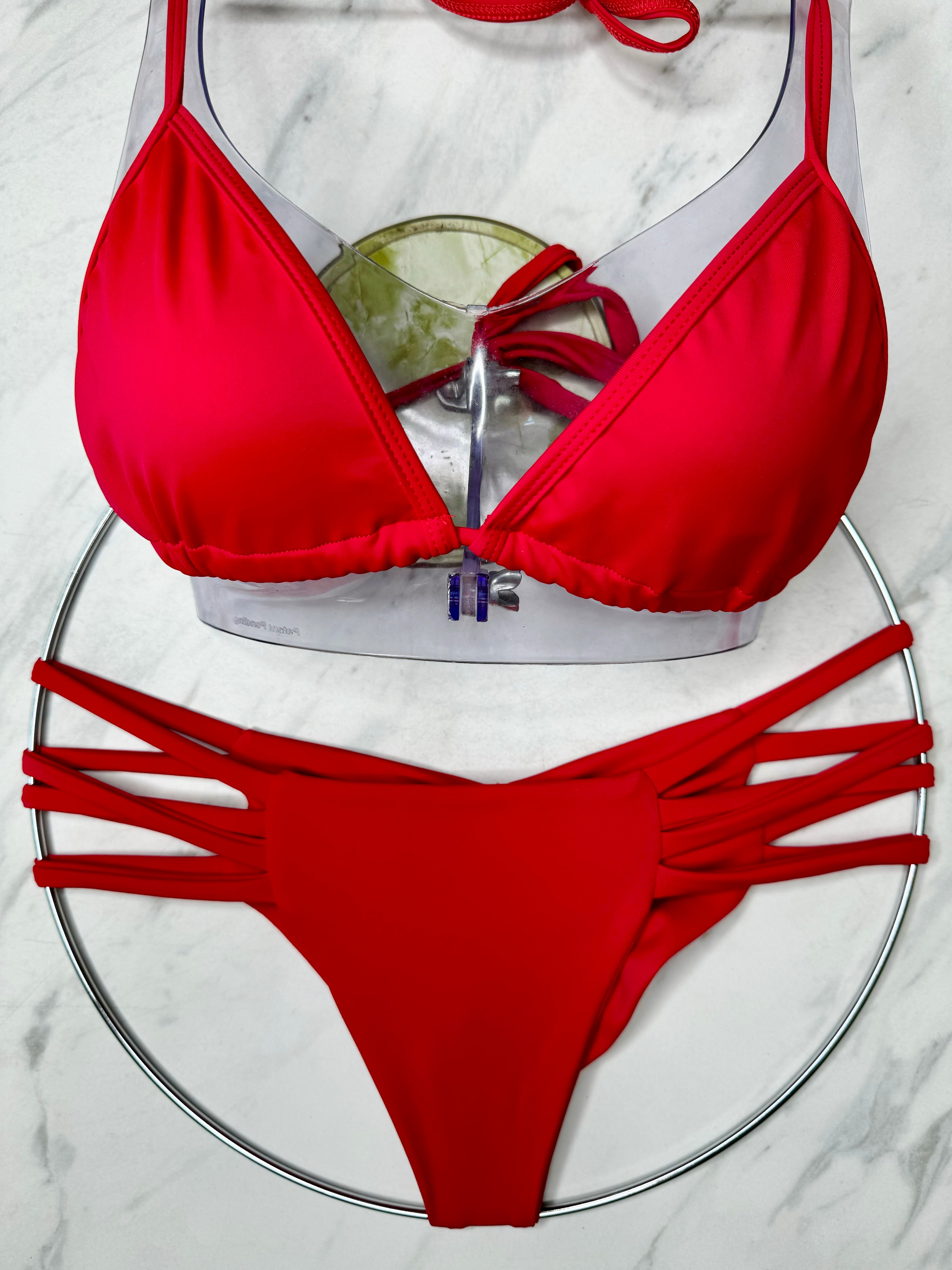 Matte Red Triangle Top – Fede Swimwear