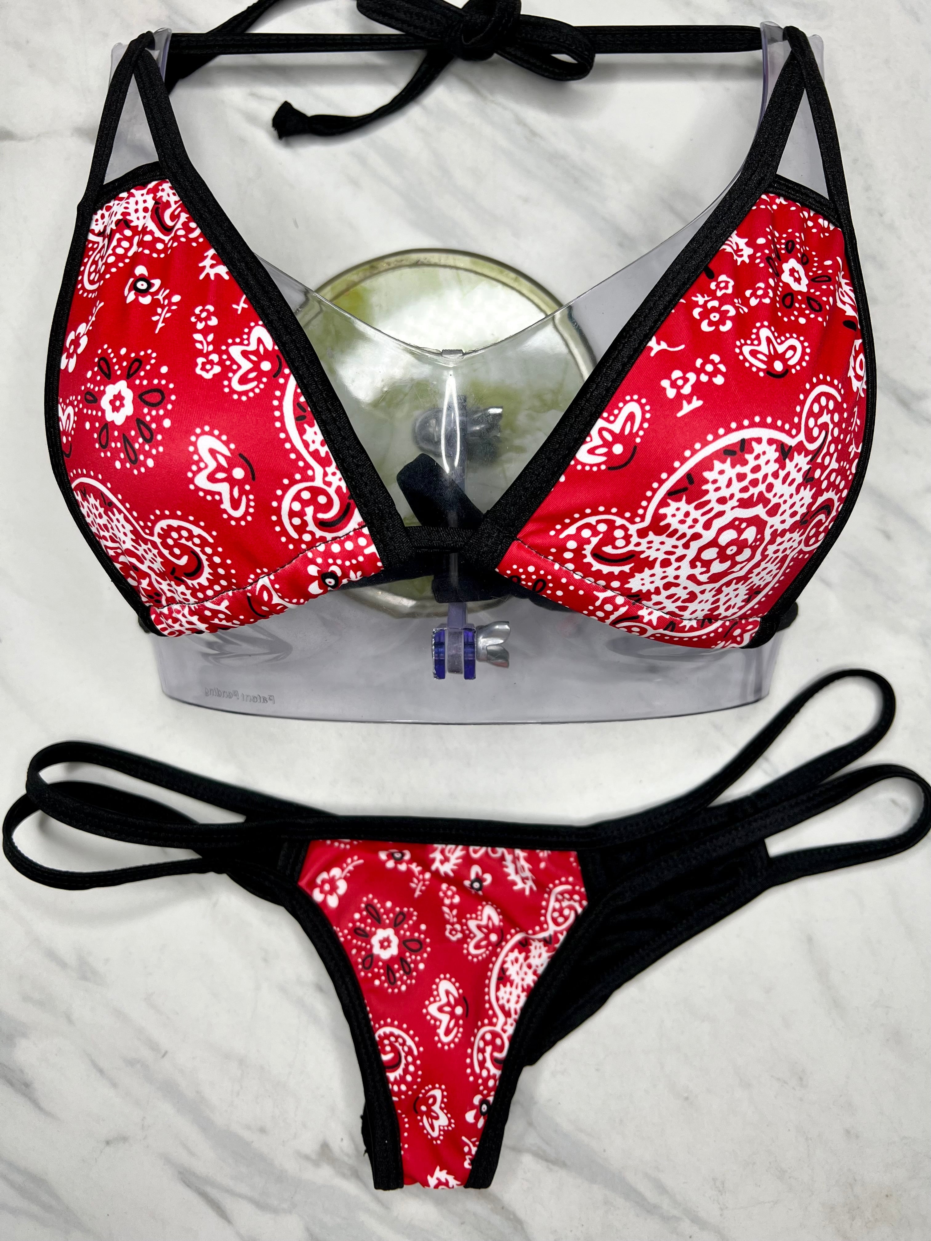Red Bandana Bottom – Fede Swimwear
