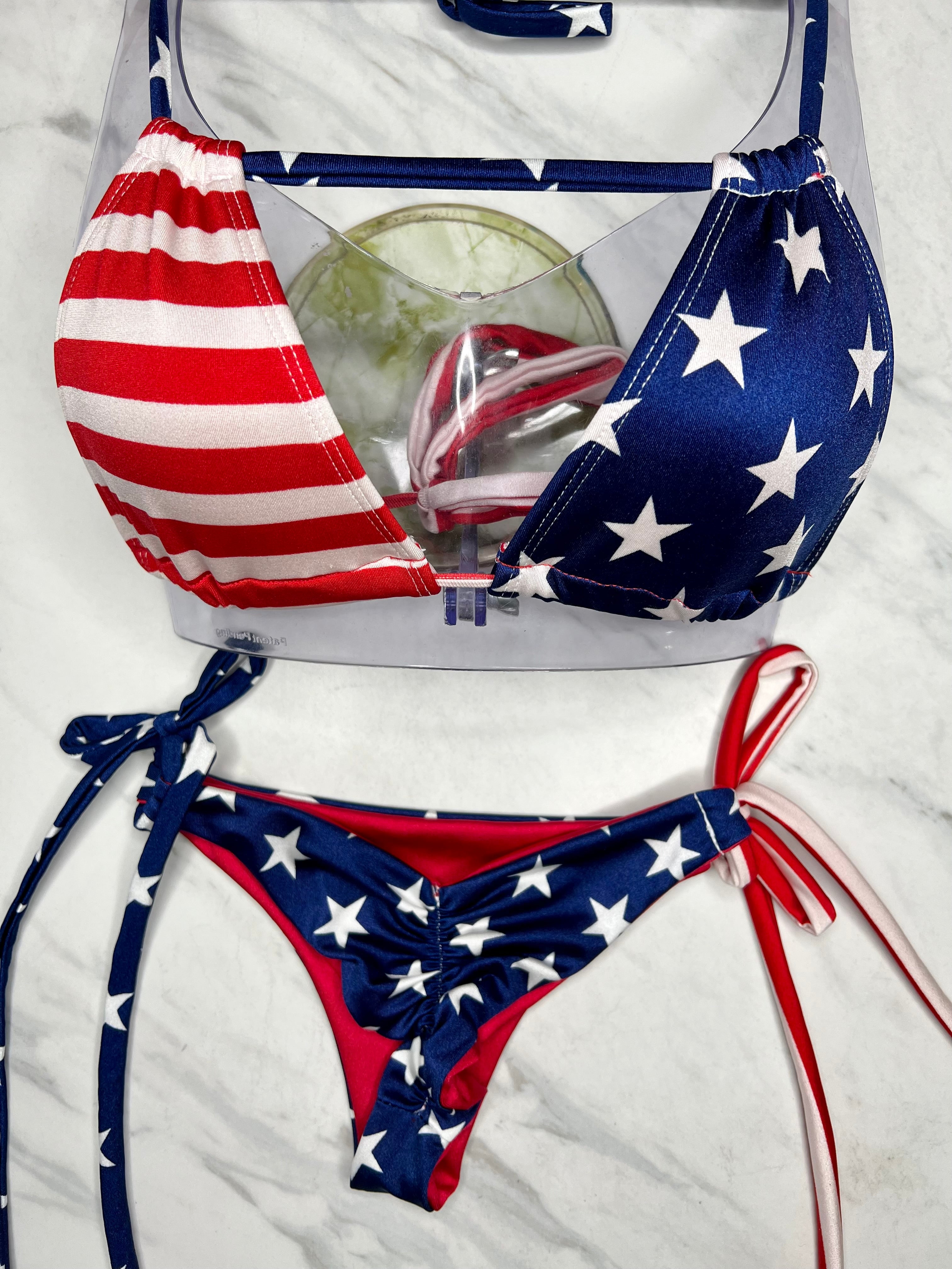 Stars & Stripes Micro Pixie Bottom – Fede Swimwear