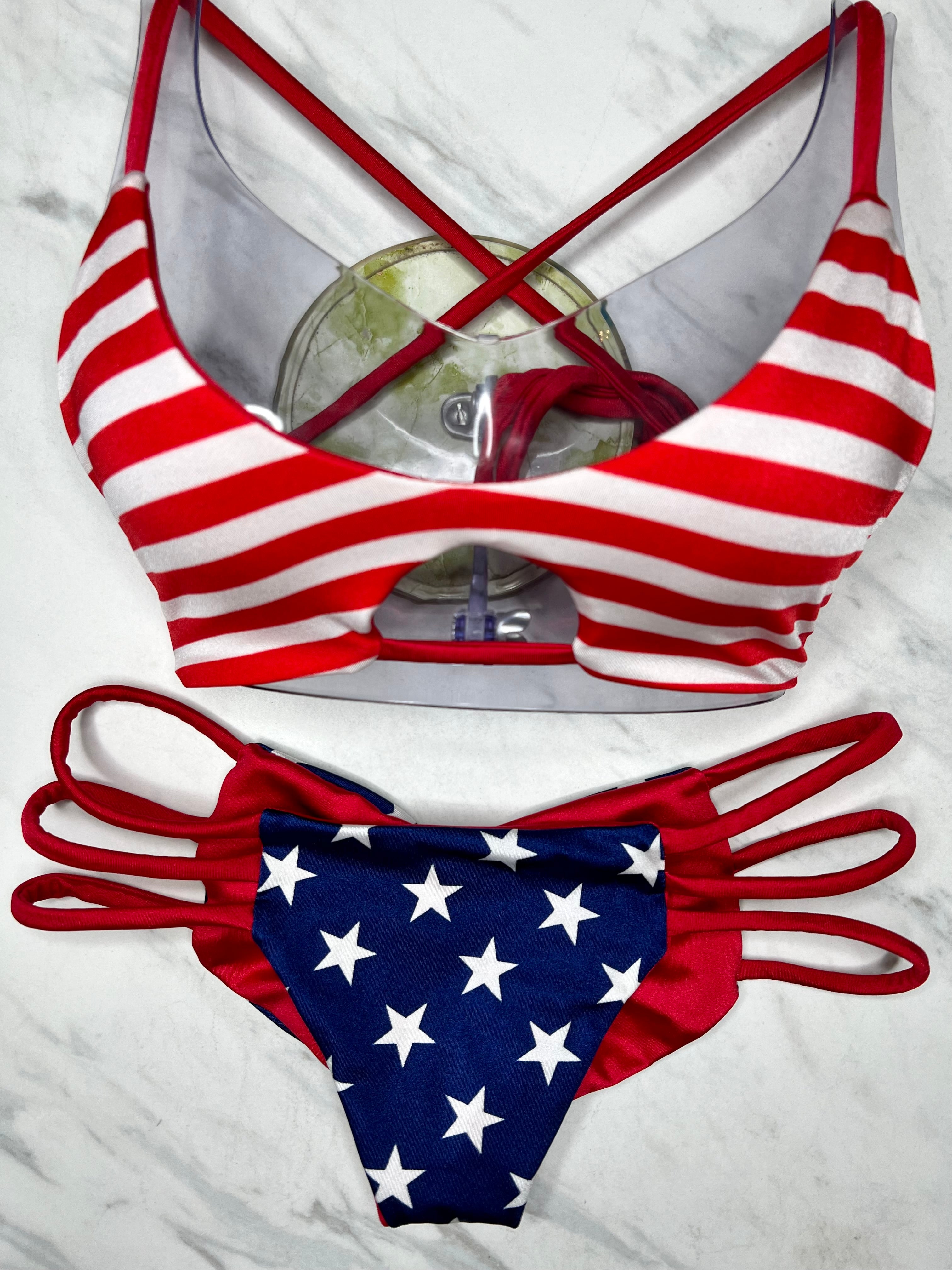 Red & White Stripes Top – Fede Swimwear